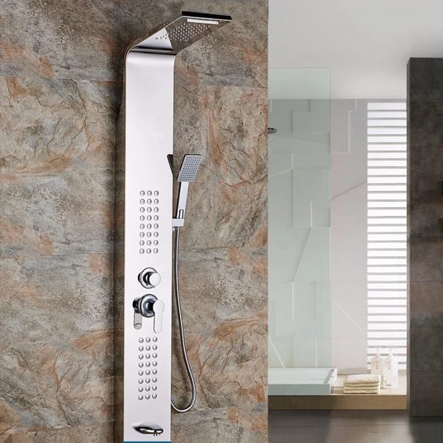 Stainless Steel Wall Hanging Shower Panel | Silver - Black - Gold – TKM ...